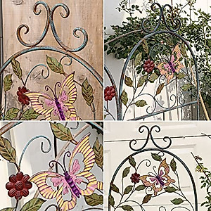 HZSCL Beautiful Retro Style Metal Fence Trellis, Garden Trellises for Climbing Plants, 53 Inch Tall, Gardening Vines Plant Support for Flower Rose Climbing