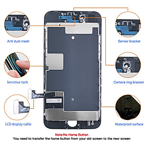 Diykitpl for iPhone 8/ SE 2020 2nd Generation Screen Replacement Black, LCD Touch Screen Digitizer with Repair Tools for A2275, A2298, A2296 with Waterproof Seal+Repair Tools+Screen Protector