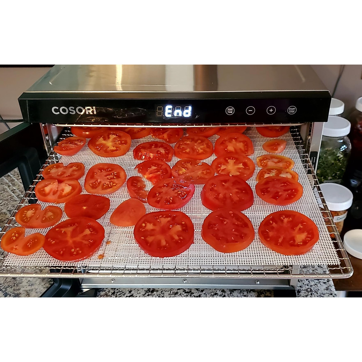 8 Pcs Silicone Dehydrator Sheets, Premium Non Stick Dehydrator Mats, Fruit Dryer Mesh for Food Dehydrator, 14x14 in