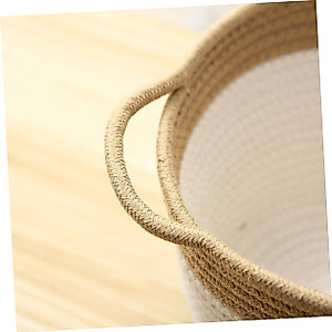 GRIRIW 1pc Khaki Fashion Design Sundries Storage Basket Desktop Cotton Rope Toy Basket