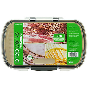 Prepworks Deli ProKeeper Air Tight Silicone Sealed Food Storage Container with Clear Dry Erase Compatible Lid, 11.75 Inches Long