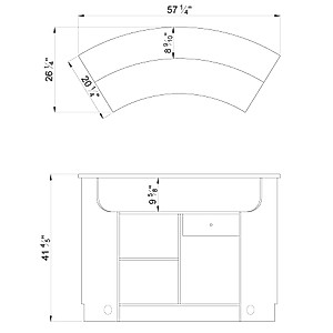 LED Illuminated Curved Reception Desk Reception Area Counter Janus Round