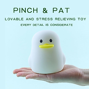 CARAINBO Portable Night Light for Kids Room, LED Rechargeable Soft Nightlights for Baby Room and Toddler,Multiple Colors Silicone Night Light,Kawaii Duck Lamp