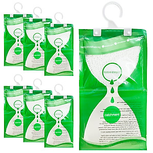 Wardrobe Dehumidifier Hanging Bags,7 Packs Moisture Absorber Deodorate Moistureproof Desiccant Use for Kitchen Bathroom Wardrobe,Closet Dehumidifier Bags