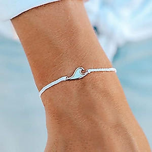 Pura Vida Bracelets Pack Light Knotted Wave Chain Bracelet Stack - Set of 3 Stackable Bracelets for Women, Summer Accessories & Cute Bracelets for Teen Girls - 1 Chain Bracelet & 2 String Bracelets