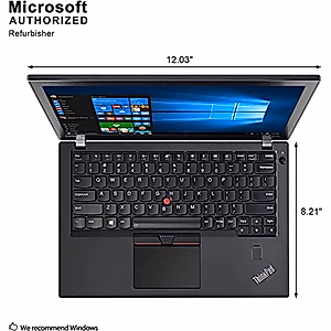Lenovo ThinkPad X270 12.5" 8GB 256GB Intel Core i7-6600U X2 2.4GHz, Black (Renewed)