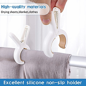 JEFHOMKIT 12 Pack Beach Towel Clips,Heavy Duty Plastic Clothpins Beach Pool Chair Clip with Anti-Rust Springs,Quilt Drying Clip Strong Grip Holder to Keep Your Towel from Blowing Away,No Trace Design