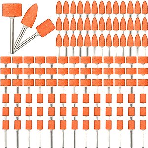 SHITIME Rotary Tool Bits Grinding, 120 Pcs Metal Grinding Sanding Bits with 1/8" Shank, Sanding Drums Accessories for Polishing Jade, Rust and Metal