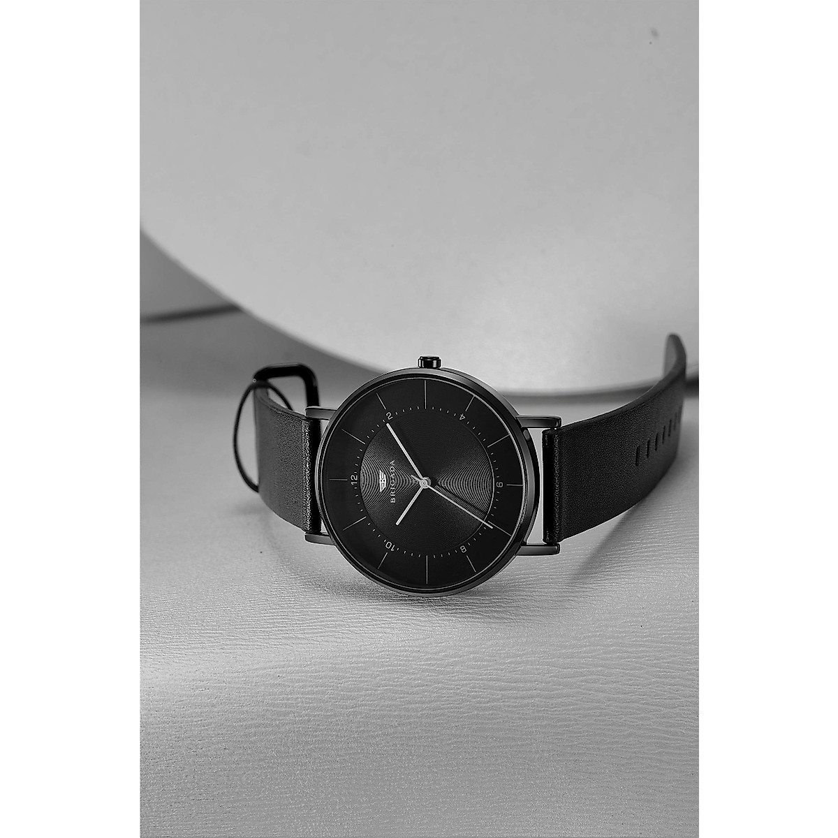 BRIGADA Men's Watches Classic Black Business Casual Waterproof Wrist Quartz Watch for Men