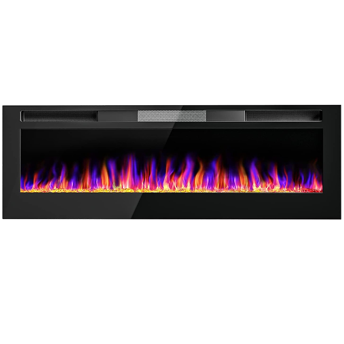 36" Inch Electric Fireplace in-Wall Recessed and Wall Mounted Fireplace,Linear Fireplace with Multicolor Flame,Ultra-Thin Fireplace Heater,Touch Control Panel,Timer,Remote Control, 750/1500W
