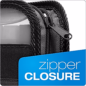 Globe-Weis Pendaflex 13-Pocket Fabric/Poly Expanding Zip File, A-Z, Monthly & Blank Adhesive Labels, Letter Size, Black Fabric Cover, Poly Dividers (84087BLK)