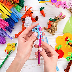 Arteza Chenille Stems, 12 inches, Set of 650, 10 Glitter Colors and 25 Vibrant Colors, Art Supplies for Pipe Cleaner Crafts & DIY Craft Projects