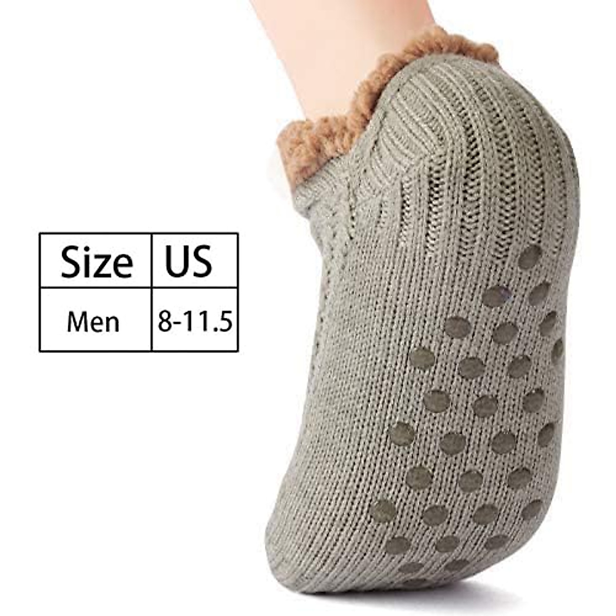 OLIVE OLIVIA Men's Sherpa Fluffy Fleece Socks,Increbible Soft Warm Cozy Fuzzy chrismas socks (Gray)
