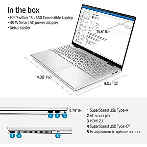 HP Newest x360 Touchscreen 15.6 FHD Business Laptop, Intel Core i5-1235U (Beat i7-1165G7), 24GB RAM, 512GB PCIe SSD, Backlit Keyboard, Iris Xe Graphics, Webcam, Wi-Fi, Win11, GM Accessories