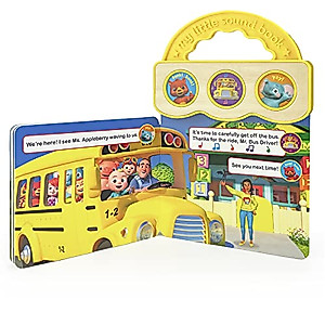 CoComelon Wheels on the Bus 3-Button Sound Board Book for Babies and Toddlers, Ages 1-4