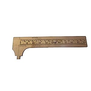 Handy Sliding Gauge Brass Vernier Caliper Ruler Measuring Tool Double Scales mm/inch Mini Brass Pocket Ruler : (100mm)