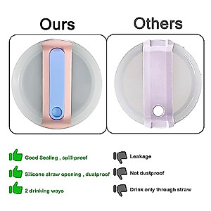 senyouth 2 Pcs Tumbler Lid for Stanley Cup,Spill Proof replacement lids for stanley tumbler,Splash Resistant lids for tumblers for 40 oz tumbler with handle