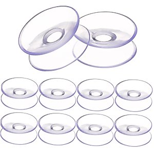 Zerodeko 10pcs Clear Bumpers Plastic Shims Double Sided Suction Cups Plastic Two Sided Suction Cups Glass Suckers Sucker Pad Without Hook Hanger Hook up Table Mat Mirror Desktop