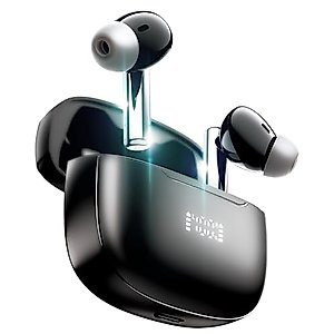 Skysay Wireless Earbuds, 𝟰𝟬dB Active Noise Cancelling Bluetooth Ear Buds (𝗔𝗡𝗖), Bluetooth 5.3 Earbuds with LED Power Display Charging Case, Wireless Headphones with Mic for Phone Laptop (Black)