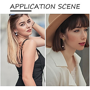 40pcs Stud Earring Findings with 304 Stainless Steel Pins Flower Snowflake Butterfly Shape Earring Studs for Jewelry Making with Ear Nuts