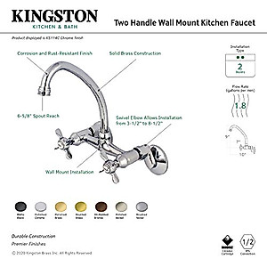 Kingston Brass KS114PB Essex Kitchen Faucet, Polished Brass