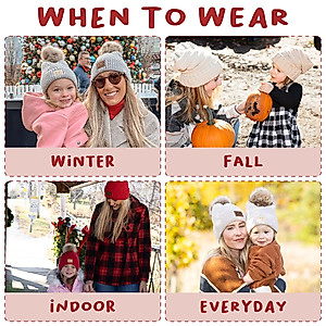 Funky Junque Matching Adult Toddler Infant POM Hat - Adult/Toddler (Single POM)/Infant (Double POM) - Leopard - Latte