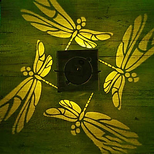 2 Pack Solar Lantern, Outdoor Hollow Dragonfly Hanging Lamp Garden Iron Lawn Projection Lamp, Waterproof Led Flashing Flameless Candlestick Task Lamp, Used for Porch Courtyard Lawn Passage