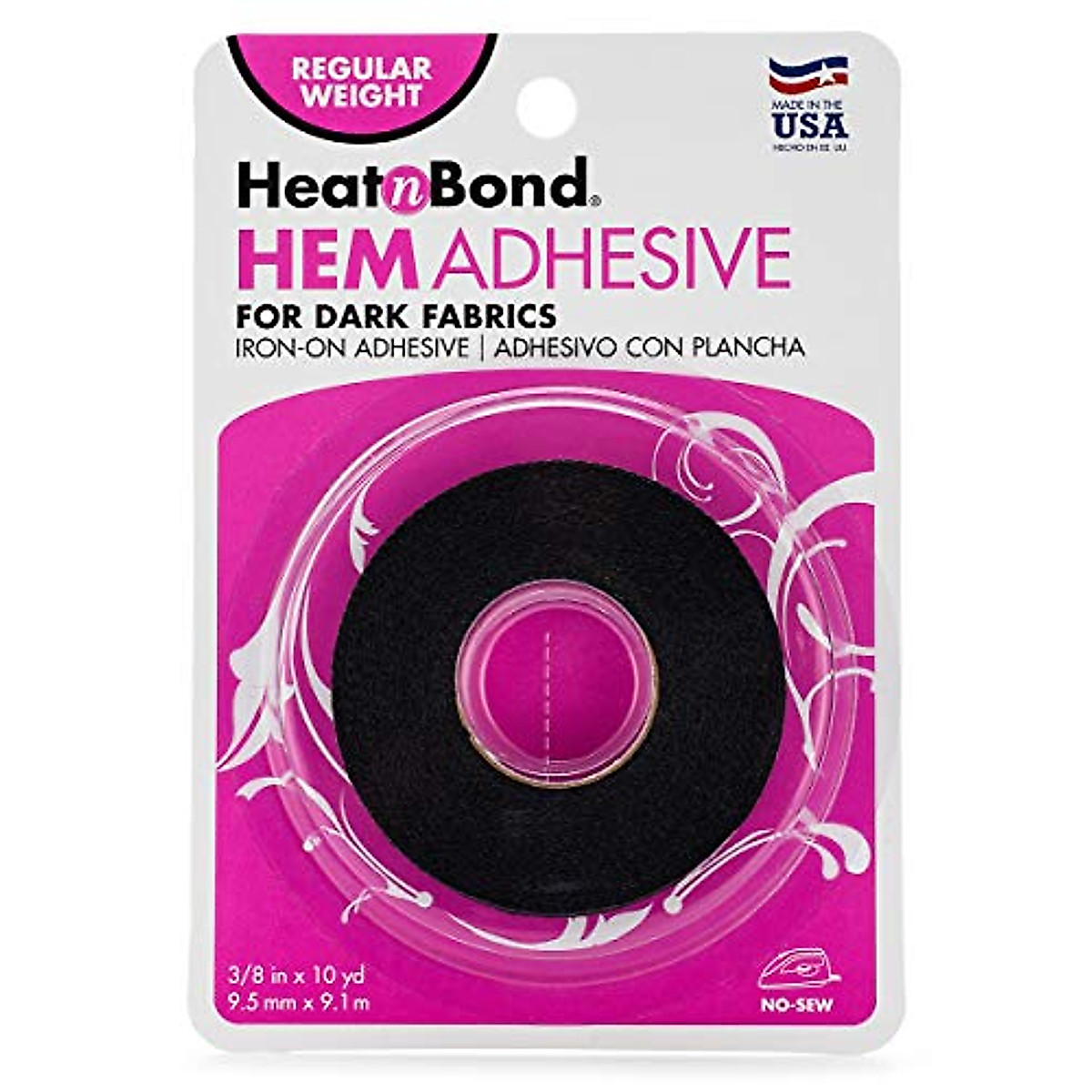 HeatnBond Hem Iron-On Adhesive, Regular Weight, Black