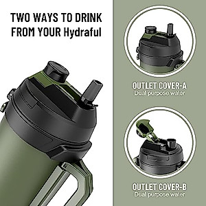 Hydraful Gallon Jug, Large Insulated Stainless Steel Sports Water Jug, Thermos Jug, 115oz Large Triple Wall Vacuum Insulation Water Bottle-Keeps Cold up to 48 Hrs-Sweat Proof,for Gym, Hiking & Camping