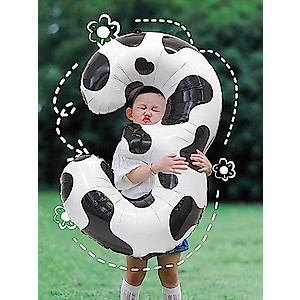 Gallasy 40-Inch Cow Print Number Balloon, Huge Cow Number 30 Foil Helium Balloon for 30th Birthday Party Decoration, 30th Anniversary, 30th Birthday Decorations for Women & Men