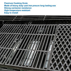 Uniflasy Cast Iron Cooking Grates for Dyna glo DGH474CRP DGH483CRP DGF493BNP DGF493PNP-D DGB495SDP DGB495SDP-D DGB493SPB DGB463CNP DGB494SPB 70-01-911 70-02-656 Cooking Grid Replacement Part Kit