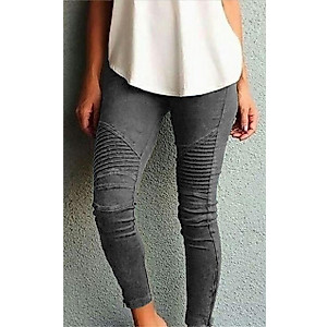 Women Pants High Waisted Cargo Pants Combat Military Trousers Wide Leg Casual Pants 8 Pockets Gray