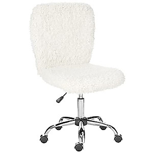Urban Shop Faux Fur Task Chair, White Shepra