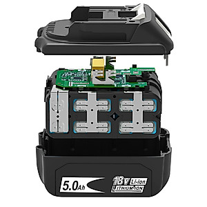 Rocivic Replace for Makita 18V Lithium-Ion 6.0Ah Battery 2 Packs, Compatible with Makita BL1820B BL1830B BL1840B BL1850B BL1860B Cordless Power Tools, with LED Indicator