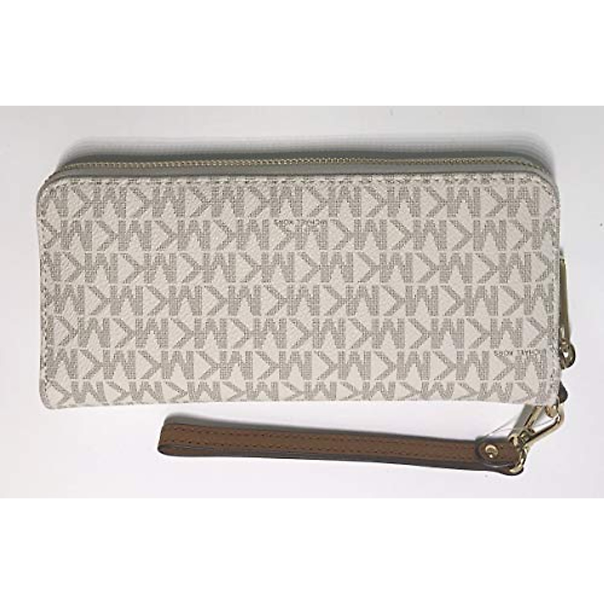 MICHAEL Michael Kors Jet Set Travel Continental Wallet Wristlet (Signature MK Vanilla)