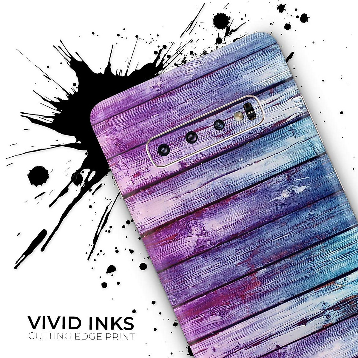 DesignSkinz Pink & Blue Dyed Wood Protective Vinyl Decal Wrap Skin Cover Compatible with The Samsung Galaxy S20 (Screen Trim & Back Glass Skin)