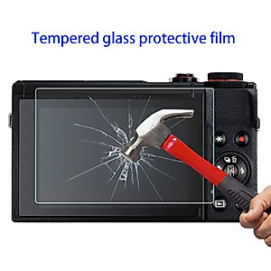 HUIPUXIANG Screen Protector for Canon EOS M200 DSLR Camera (for Accessories) with Hot Shoe Cover Tempered Glass Film 0.3mm High Definition 9H Hardness Anti-Scrach Anti-Fingerprint Anti-Dust[3 Pack]