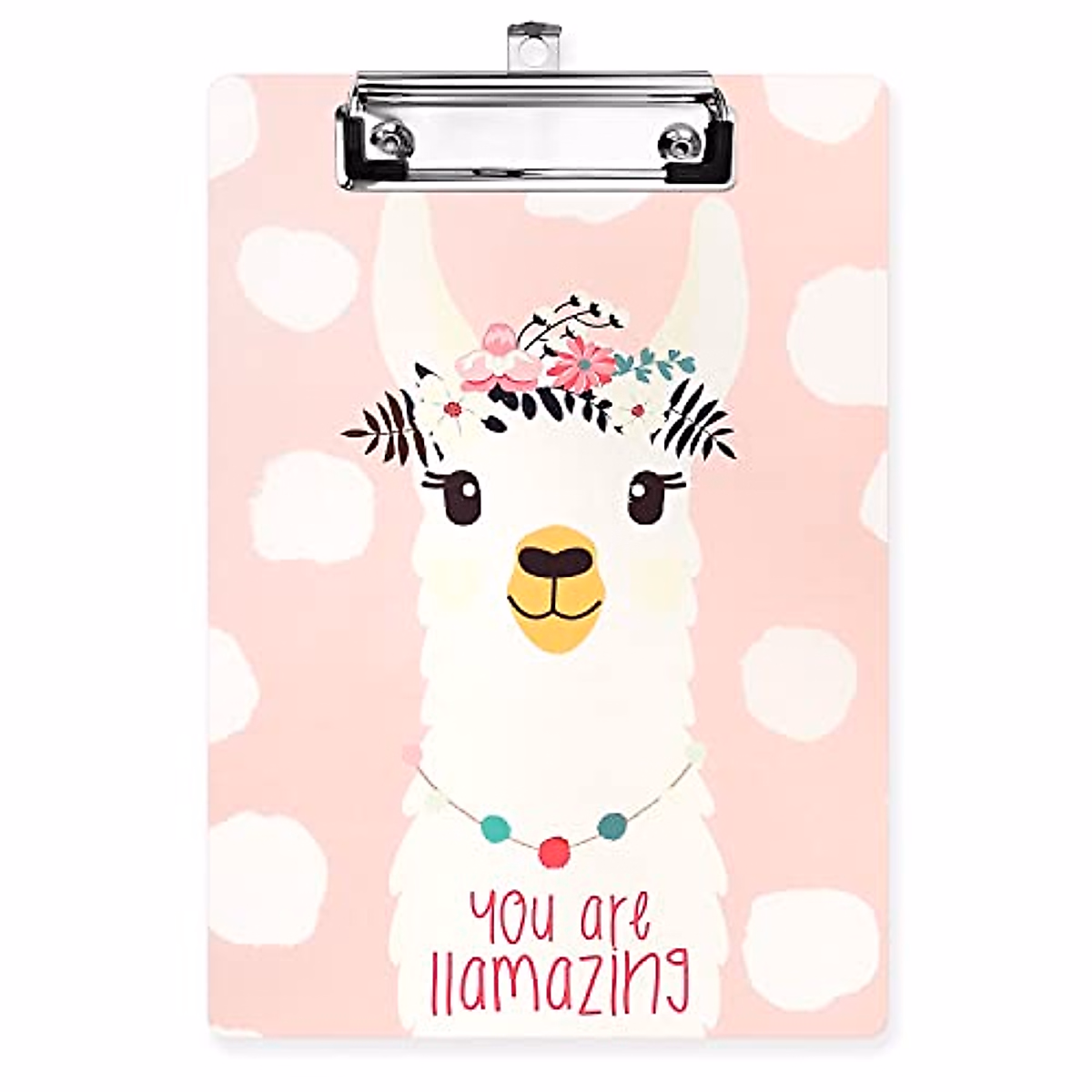 Fashion Clipboard, Wooden Print Designfull Color Printing Clipboard for Nurses, Lawyers and Students Use, A4 Standard Size 8.5" x 12.5" Paperboard Clipboard Low Profile Clip (Alpaca)