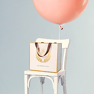 Women's Day Gift Bag, Premium Quality Personalized Gift Monogram Initial Gift Bags, 1 Pack Letter A, Personalized Premium Gift Bags with Tissue Greeting Card Sealing Stickers for Birthdays, Baby Showers, Weddings, Party Favors, Holiday Gifts 12.6" X 11" X