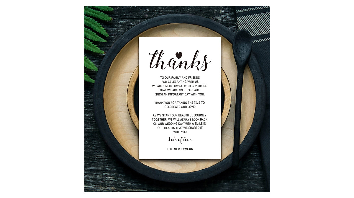 50 Wedding Reception Thank You Cards - Express Appreciation