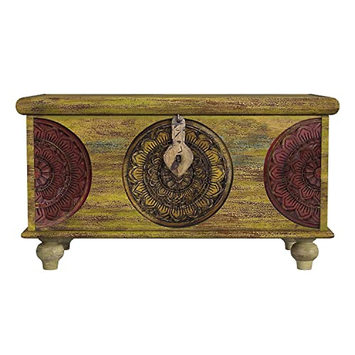 Butler Specialty Artifacts Mesa Carved Wood Trunk Coffee Table