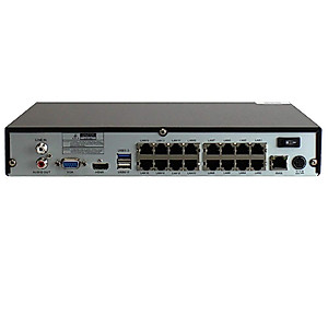 GW Security 16 Channel H.265 4K 2160p HDMI NVR Network Video Recorder, 16CH PoE Port - Compatible with 12MP/ 8MP /5MP 1080P Realtime ONVIF IP Camera (Pre-installed 4TB HDD, 2X HDD bay, up to 28TB)