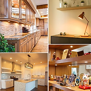 Lacnooe G8 LED Bulb Dimmable 3W Mini Thin Puck Light Equivalent to 20W-25W T4 G8 Bi-Pin Base Halogen Bulb, 120V Warm White 3000K G8 Bulb for Under Counter Kitchen Lighting, Under Cabinet Light,6 Pack