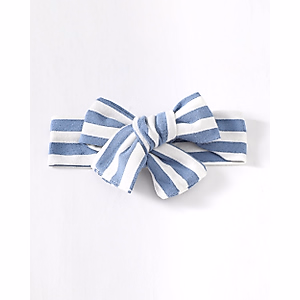 SODLON Baby Girl Clothes 12 18 Months Infant Winter Clothing 18 Months Girl Clothes Fall Toddler 12 Month Girls Clothes Ruffle Striped Top Ripped Denim Pants Jeans Outfits Sets for Girls Blue