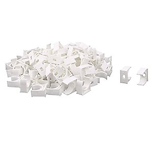 uxcell PVC Household U Shaped Water Supply Pipe Hose Holder Clamps Clips 100 Pcs White
