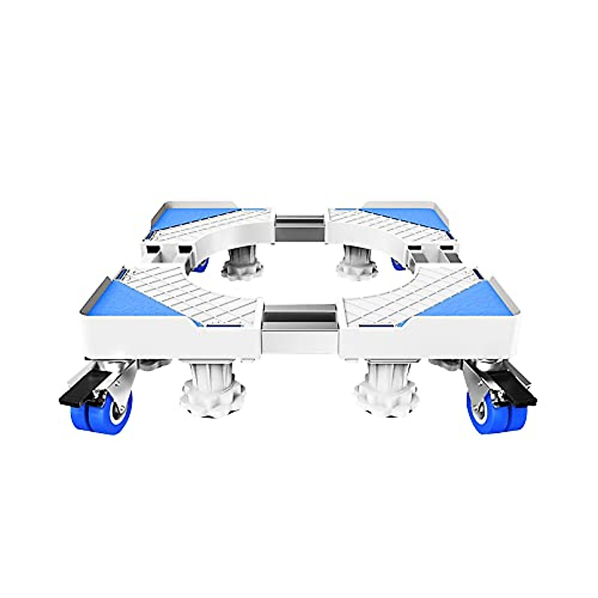 Fridge Trolley Wheels Stand Washing Machine Base Telescopic Length 59-76cm Width 52-70cm Movable Dryer and Dishwasher Pedestal Move Heavy Furniture and Appliances (H: 10-12cm) (8 Legs 4 Wheels)