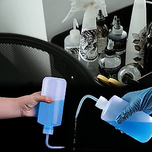 Sotica 2PCS Tattoo Bottles - 500ml Tattoo Wash Bottle Tattoo Spray Bottles Squirt Bottle Tattoo Squeeze Bottles For Tattooing with Measure(16oz) for Medical Lab Succulent Watering