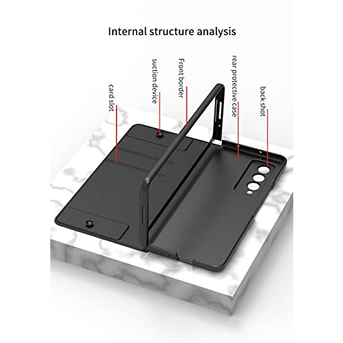 BAILI Galaxy Z Fold 3 Case with S Pen Slot,Galaxy Z Fold3 Flip Holster with S Pen Holder and Attached Card Slot,Instantly Converts Into Phone Bracket Cover for Samsung Z Fold 3-Cloud Brown