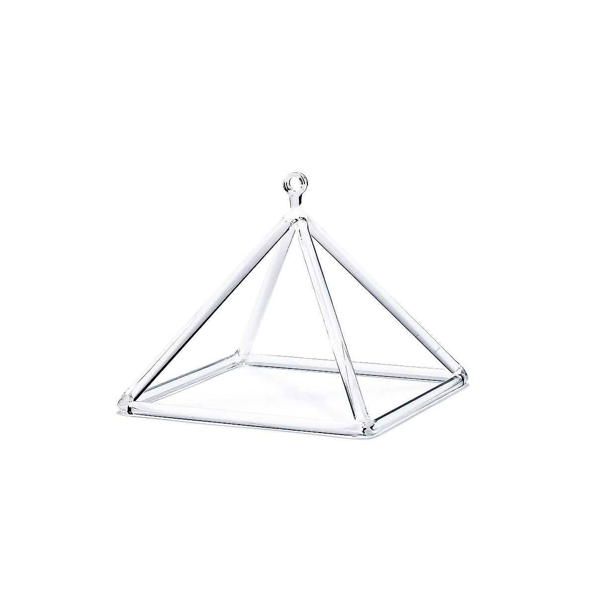 Joysense Clear Quartz Crystal Singing Pyramid 7 inch With Crystal Singing Bowl Striker and Carrying Case