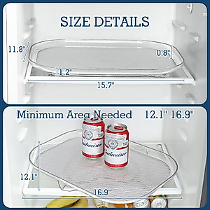 Lazy Susan Turntable Organizer for Refrigerator, 15.7" Rectangle Fridge Organizers and Storage, 360° Rotating Refrigerator Organizing Turntable for Cabinet, Kitchen, Pantry, Table Top, Countertop
